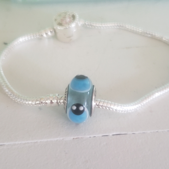 Pandora | Jewelry | Retired Pandora Blue Ladybug Murano Glass Charm ...